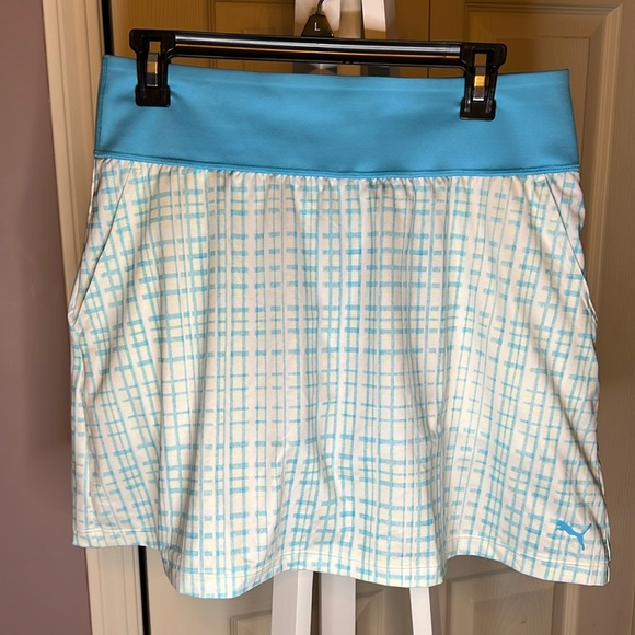 Puma | Skirts | Puma Golf Skort Aqua Bluewhite Size L | Poshmark